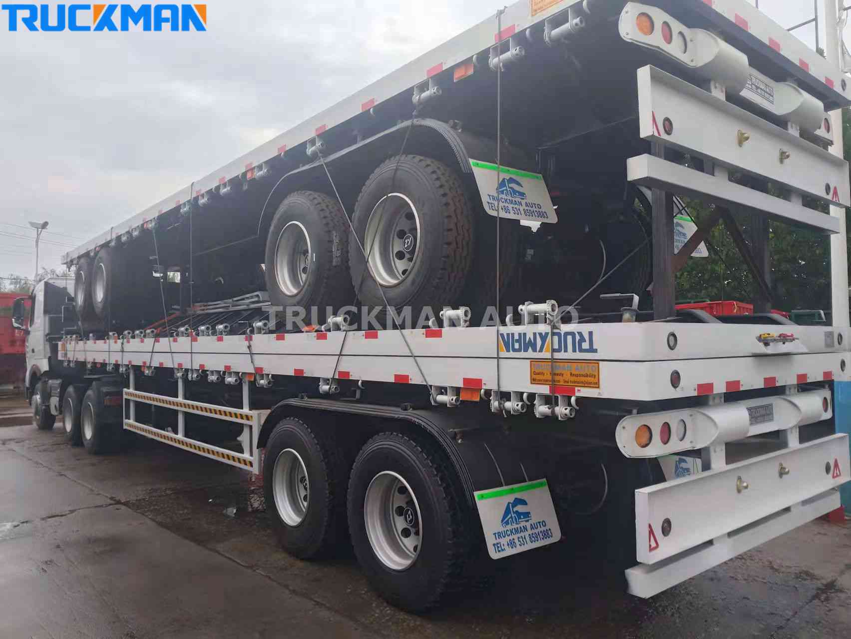 Container Flatbed Trailer and SINOTRUK HOWO A7 Tractor Truck Delivery ...