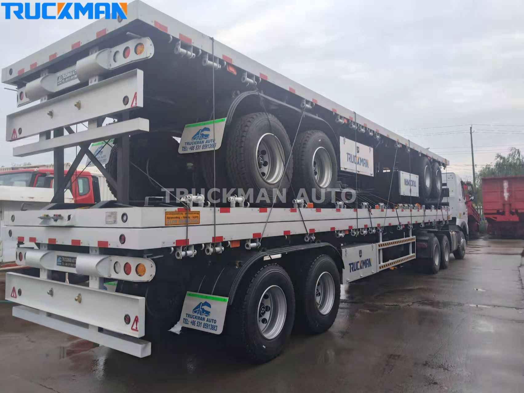 Container Flatbed Trailer and SINOTRUK HOWO A7 Tractor Truck Delivery ...