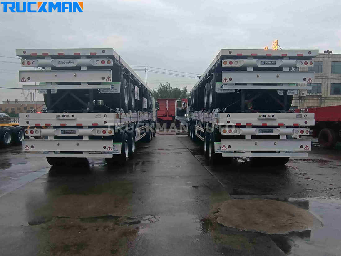 Container Flatbed Trailer and SINOTRUK HOWO A7 Tractor Truck Delivery ...