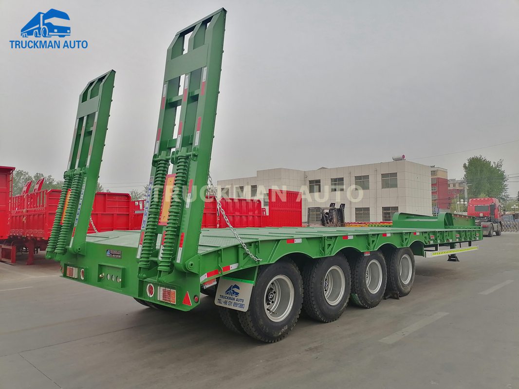 4 Axle 80 Tons Low Flatbed Trailer For Congo