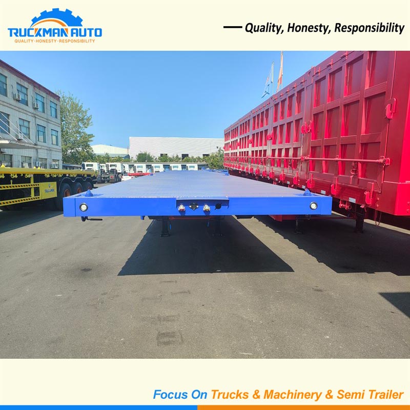 Factory 4 Axles 70 Tons Flat-bed Trailer For Bulk Goods Transportation
