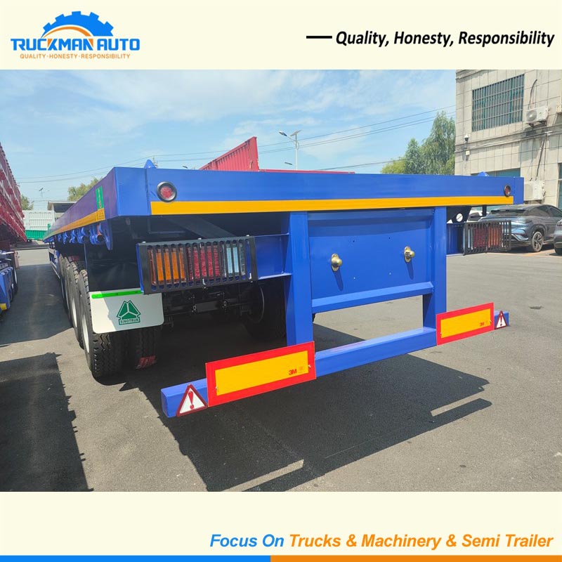 Factory 4 Axles 70 Tons Flat-bed Trailer For Bulk Goods Transportation